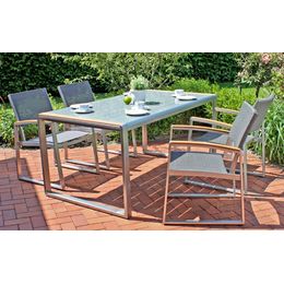 Garten-Essgruppe Garden Pleasure "AVA" Sitzmöbel-Sets braun (silberglaenzend, braun) Outdoor Möbel