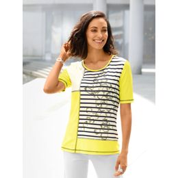 Kurzarmshirt Casual Looks "Shirt" Gr. 52, gelb (limone, ecru, bedruckt) Damen Shirts Jersey