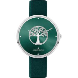 Quarzuhr Jacques Lemans "Design Collection" Armbanduhren dunkelgrün Damen Quarzuhren