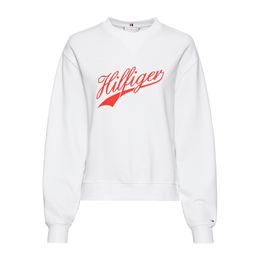 Sweatshirt Tommy Hilfiger "REG H85 TERRY C-NK SWEATSHIRT" Gr. XS (34), weiß (th_optic_white) Damen Sweatshirts