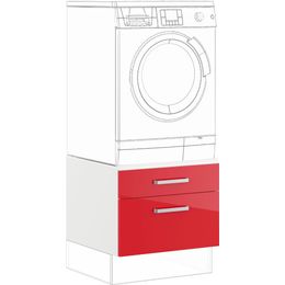 Waschmaschinenumbauschrank IMPULS KÜCHEN ""Turin", Breite 60 cm" Schränke Gr. B/H/T: 60 cm x 43,5 cm x 57,6 cm, rot (rot hochglanz) Zubehör für Waschmaschinen