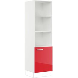 Seitenschrank IMPULS KÜCHEN ""Turin", Breite 60 cm" Schränke Gr. B/H/T: 60 cm x 205,1 cm x 57,9 cm, rechts, 1 St., rot (rot hochglanz) Seitenschränke