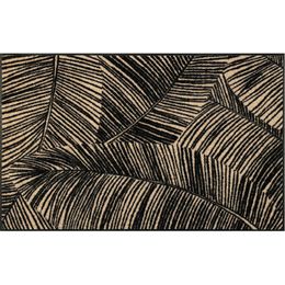 Fußmatte wash+dry by Kleen-Tex Teppiche Gr. B/L: 75 cm x 120 cm, 7 mm, 1 St., schwarz (taupe, schwarz) Fußmatten gemustert