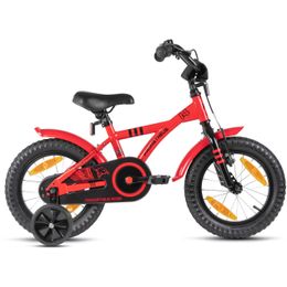 Kinderfahrrad PROMETHEUS BICYCLES "Hawk" Fahrräder Gr. 23 cm, 14 Zoll (35,56 cm), rot Kinder Kinderfahrräder