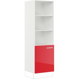 Seitenschrank IMPULS KÜCHEN ""Turin", Breite 60 cm" Schränke Gr. B/H/T: 60 cm x 190,7 cm x 57,9 cm, links, 1 St., rot (rot hochglanz) Seitenschränke