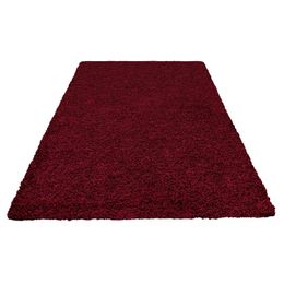 Hochflor-Teppich Home Affaire "Viva" Teppiche Gr. B/L: 200 cm x 290 cm, 45 mm, 1 St., rot (weinrot) Esszimmerteppiche Uni Farben, einfarbig, besonders weich und kuschelig