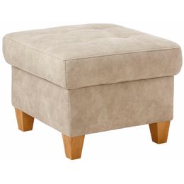 Hocker Home Affaire "Earl" Gr. B/H/T: 58 cm x 46 cm x 58 cm, Lu x us-Microfaser Lederoptik, beige Home Affaire