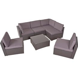 Gartenlounge-Set Garden Pleasure "SANSIBAR" Sitzmöbel-Sets grau Outdoor Möbel