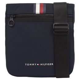 Mini Bag Tommy Hilfiger "TH SKYLINE STRIPE MINI CROSSOVER" Gr. B/H/T: 19 cm x 21 cm x 2 cm, blau (dunkelblau) Damen Taschen