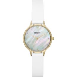 Quarzuhr Skagen "ANITA LILLE" Armbanduhren weiß Damen Quarzuhren