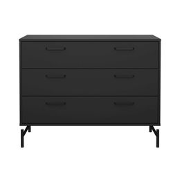 Kommode Home Affaire "Dana Stauraum Auffbewahrung" Sideboards Gr. B/H/T: 98,7 cm x 76,6 cm x 39,8 cm, 3, schwarz (matt schwarz) Kommode