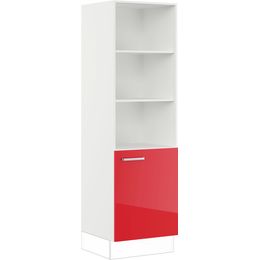 Seitenschrank IMPULS KÜCHEN ""Turin", Breite 60 cm" Schränke Gr. B/H/T: 60 cm x 190,7 cm x 57,9 cm, rechts, 1 St., rot (rot hochglanz)