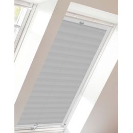 Dachfensterplissee SUNLINES "StartUp Style Crepe" Plissees Gr. 79,5 cm, zweiseitig verschiebbar, 117,3 cm, grau (grau, weiß) Dachfensterplissees
