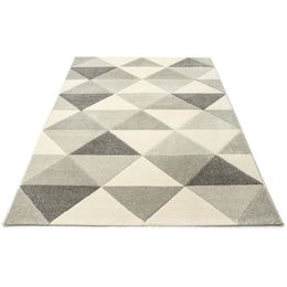 Teppich Bruno Banani "Berlad" Teppiche Gr. B/L: 160 cm x 230 cm, 13 mm, 1 St., grau (hellgrau) Esszimmerteppiche