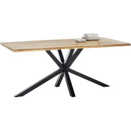 Baumkantentisch Sit Tische Gr. B/H/T: 160 cm x 78 cm x 85 cm, 160 x 85 cm, braun (natur, antikschwarz, natur) Baumkantentisch