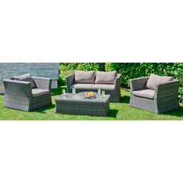 Gartenlounge-Set Garden Pleasure "AVILA" Sitzmöbel-Sets grau (dunkelgrau) Outdoor Möbel