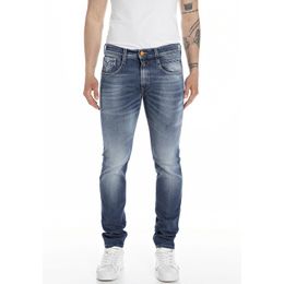 Slim-fit-Jeans Replay "ANBASS HYPERFLEX BIO" Gr. 32, Länge 34, blau (medium blue 618) Herren Jeans Slim Fit
