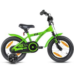 Kinderfahrrad PROMETHEUS BICYCLES "Hawk" Fahrräder Gr. 23 cm, 14 Zoll (35,56 cm), grün Kinder Kinderfahrräder