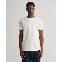T-Shirt Gant "SLIM PIQUE SS T-SHIRT" Gr. 4XL, beige (eggshell) Herren Shirts T-Shirts