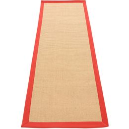Läufer CarpetFine "Sisal" Teppiche Gr. B/L: 80 cm x 400 cm, 5 mm, 1 St., rot Küchenläufer