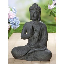 Buddhafigur Gilde "Figur "Buddha" sitzend" Dekofiguren Gr. B/H/T: 50 cm x 65 cm x 30 cm, grau (anthrazitfarben) Weitere Figuren Skulpturen