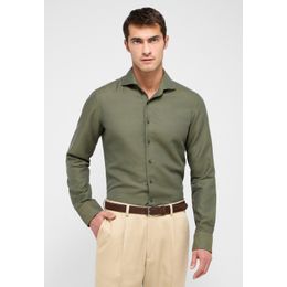 Langarmhemd Eterna "SLIM FIT" Gr. 38, Normalgrößen, grün (khaki) Herren Hemden Langarm