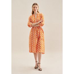 Sommerkleid Seidensticker "Schwarze Rose" Gr. 34, Normalgrößen, orange Damen Kleider Leinenkleider