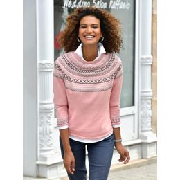 Norwegerpullover Inspirationen "Pullover" Gr. 38, rosa (rosé, gemustert) Damen Pullover Norweger