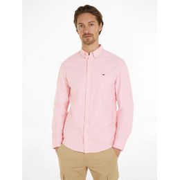 Tommy Jeans Langarmhemd TJM ENTRY REG OXFORD SHIRT mit Logoprägung, rosa