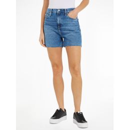 Shorts Calvin Klein Jeans "MOM SHORT" Gr. 25, N-Gr, blau (denim medium) Damen Hosen Kurze