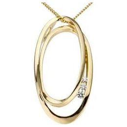 Mendler Ketten-Anhänger FIRETTI "Schmuck Geschenk Gold 585 Halsschmuck Anhänger für Halskette", gold (gelbgoldfarben, weiß, w=weiß), Schmuckanhänger, Damen, 0,08 ct P2 = erkennbare Einschlüsse, Gelbgold 585-Diamanten, 2,2 g, Gelbgold 585, Diamanten, mit Brillanten