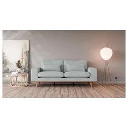 2-Sitzer Home Affaire "Torino B/T/H: 200/91/81 cm" Sofas Gr. B/H/T: 200cm x 81cm x 91cm, Chenille, grau auch in Bouclé, incl. Zierkissen, mit edlem Holzrahmen