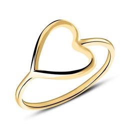 UNIQUE Goldring Damenring mit Herz von UNIQUE aus 9K Gold (Größe: 56mm)