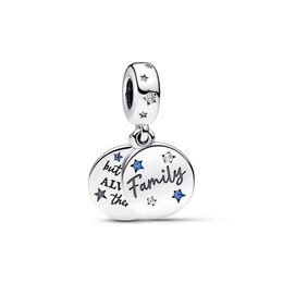 Pandora Charm-Einhänger 792987C01 Charm-Anhänger Geliebte Familie Zirkon Blaue Kristalle Silb
