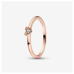 Pandora Fingerring 182495C01 Ring Damen Strahlendes Herz Zirkonia 14k Rosé Vergoldet Gr.