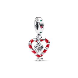 Pandora Charm-Einhänger 792822C01 Charm-Anhänger Doppelte Zuckerstange Herz Weihnacht Silber