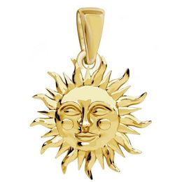 Goldene Hufeisen Sonnenanhänger Sonne Anhänger für Halsketten 925 Sterling-Silber vergoldet