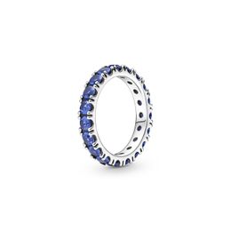 Pandora Fingerring Sparkling Row Eternity ring Sterling silver blue chrystal