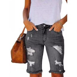 ZWY Destroyed-Jeans Zerrissene Jeansshorts für Damen Denim-Shorts