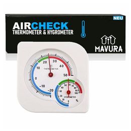 MAVURA Hygrometer AIRCHECK Thermometer mit Hygrometer Innen Außen Garten Thermo analog