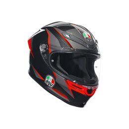 AGV Motorradhelm AGV K6 S Integralhelm slashcut schwarz / grau / rot XL