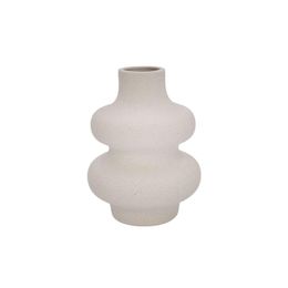 Intirilife Dekovase, Keramik Vase in Creme Weiß