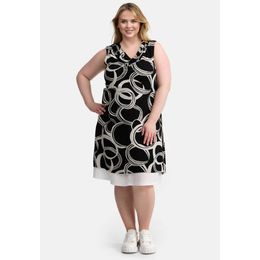 kekoo A-Linien-Kleid Knielanges Kleid mit Unterstoff aus Baumwollviskose 'Verano'