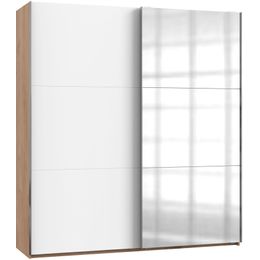 Schwebetürenschrank wimex "Level by fresh to go" Schränke Gr. B/H/T: 200 cm x 216 cm x 65 cm, 2 St., weiß (plankeneichefarben, weiß) Schranksysteme und Schrankserien