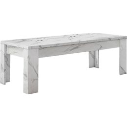 Couchtisch Inosign "Carrara" Tische Gr. B/H/T: 122 cm x 45 cm x 65 cm, weiß (weiß marmor, optik, optik) Couchtische eckig