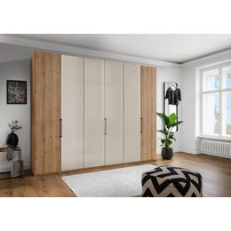 Drehtürenschrank Wiemann "Monaco" Schränke Gr. B/H/T: 295,2 cm x 216 cm x 58 cm, 6 St., braun (bianco, eiche, nachbildung, glas champagner) Drehtürenschränke