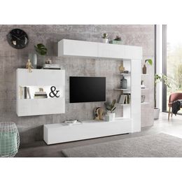 Wohnwand Inosign "Sorano" Kastenmöbel-Sets weiß (weiß matt, hochglanz lack) Wohnwände