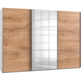 Schwebetürenschrank wimex "Level by fresh to go" Schränke Gr. B/H/T: 300 cm x 216 cm x 65 cm, 3 St., weiß (weiß, plankeneichefarben) Schranksysteme und Schrankserien