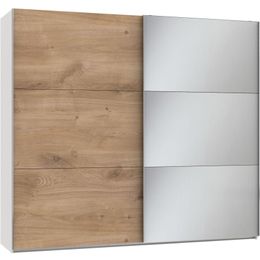 Schwebetürenschrank wimex "Level by fresh to go" Schränke Gr. B/H/T: 250 cm x 216 cm x 65 cm, 2 St., weiß (weiß, plankeneichefarben) Schranksysteme und Schrankserien