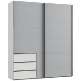 Schwebetürenschrank wimex "Level by fresh to go" Schränke Gr. B/H/T: 200 cm x 236 cm x 65 cm, 2 St., weiß (weiß, light grey) Schwebetürenschränke und Schiebetürenschränke